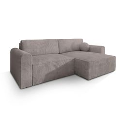 ECKSOFA FIANO P Beige Kordstoff mit Schlaffunktion