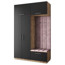 GARDEROBENSCHRANK REMA 150/240/60 cm Modern Garderobe-Set Eiche Lefkas