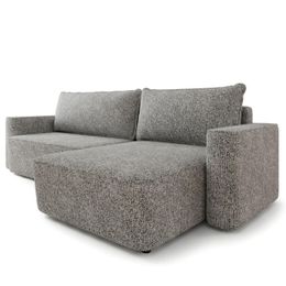 ECKSOFA BELARO BL Hellgrau Chenille mit Schlaffunktion