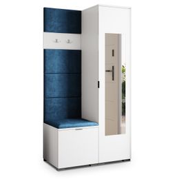 GARDEROBENSCHRANK VIRA 95/181/51 cm Modern Garderobe-Set Wei&szlig;