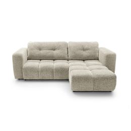 ECKSOFA ARTE 02 Creme Chenille mit Schlaffunktion