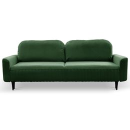 BETTSOFA FILO Gr&uuml;n Velours-Stoff mit Schlaffunktion