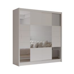 SCHWEBET&Uuml;RENSCHRANK KALISTA 203/215/61 cm 2-t&uuml;rig mit Spiegel Beige