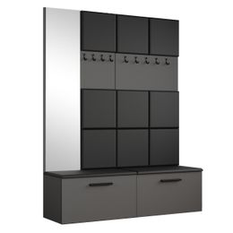 GARDEROBENSCHRANK MODULO 161,2/204/40 cm Modern Garderobe-Set Grau