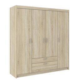 DREHT&Uuml;RENSCHRANK ELENORA 176,3/190,5/53cm 4-t&uuml;rig Sonoma Eiche