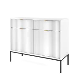 KOMMODE STELLARE 104/83/39 cm mit 2 Schubladen 2 T&uuml;ren Wei&szlig;