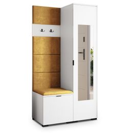 GARDEROBENSCHRANK VIRA 95/181/51 cm Modern Garderobe-Set Wei&szlig;
