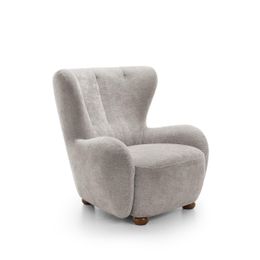 SESSEL MIST, Polstersessel Klassisch Loungesessel, Chenille-Stoff Grau