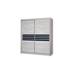 SCHWEBET&Uuml;RENSCHRANK RIVEN 203/215/61 cm 2-t&uuml;rig Braun