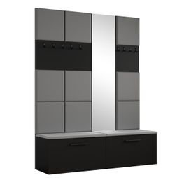 GARDEROBENSCHRANK MODULO 161,2/204/40 cm Modern Garderobe-Set Schwarz