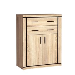 KOMMODE MALAGA 97/123/45cm mit 4 Schubladen 2 T&uuml;ren Sonoma Eiche