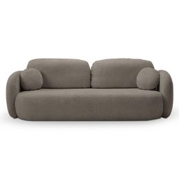 BETTSOFA AMICO Beige Bucle-Stoff mit Schlaffunktion