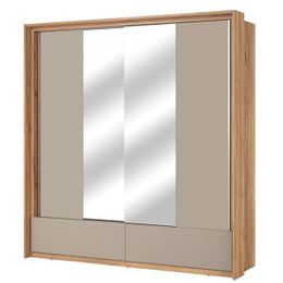 SCHWEBET&Uuml;RENSCHRANK PRESARO 209,1/219/62,9 cm 2-t&uuml;rig mit Spiegel Eiche Mauvella