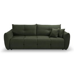 BETTSOFA MODA Gr&uuml;n Chenille-Stoff mit Schlaffunktion