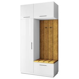 GARDEROBENSCHRANK REMA 120/240/60 cm Modern Garderobe-Set Wei&szlig;