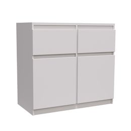 KOMMODE MERAVIGLIA 80/85/33 cm mit 2 Schubladen 2 T&uuml;ren Wei&szlig;