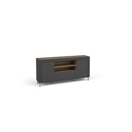 KOMMODE ZELOS 177,2/83,6/40cm mit 1 Schubladen 2 T&uuml;ren Schwarz