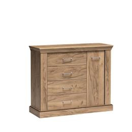 KOMMODE DESIO 114/95,5/42cm mit 4 Schubladen 1 T&uuml;ren Eichefarben