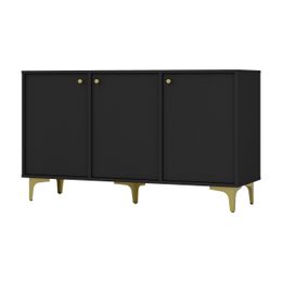 KOMMODE TORINO 125/72/41 cm mit 3 T&uuml;ren Graphitfarben
