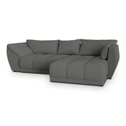 ECKSOFA ORENTI R-S Grau Boucle-Stoff mit Schlaffunktion