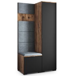 GARDEROBENSCHRANK LORI 95/181/51 cm Modern Garderobe-Set Eiche Lefkas