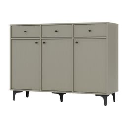 KOMMODE TORINO 125/94/41 cm mit 3 Schubladen 3 T&uuml;ren Hellgr&uuml;n
