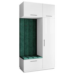 GARDEROBENSCHRANK REMA 120/240/60 cm Modern Garderobe-Set Wei&szlig;
