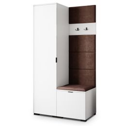 GARDEROBENSCHRANK LORI 95/181/51 cm Modern Garderobe-Set Wei&szlig;