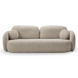 BETTSOFA AMICO Beige Bucle-Stoff mit Schlaffunktion