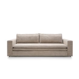 BETTSOFA SCORZA Beige Velours-Stoff mit Schlaffunktion