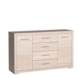 KOMMODE SALERNO 148/91/40,5cm mit 4 Schubladen 2 T&uuml;ren Eichefarben