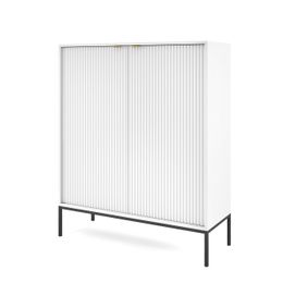 HIGHBOARD STELLARE 104/125/39 cm mit 2 T&uuml;ren Wei&szlig;
