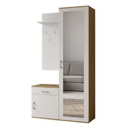 GARDEROBENSCHRANK VENTO 100/180,5/35 cm Modern Garderobe-Set Eiche Artisan