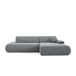ECKSOFA DELTA R-S Grau Geflochtener Stoff mit Schlaffunktion