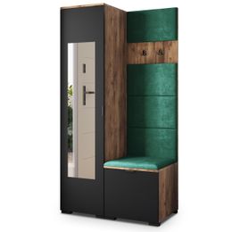 GARDEROBENSCHRANK VIRA 95/181/51 cm Modern Garderobe-Set Eiche Lefkas