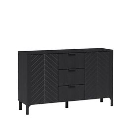 KOMMODE ALICANTE 153/95/40,5cm mit 3 Schubladen 2 T&uuml;ren Schwarz