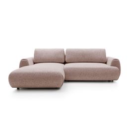 ECKSOFA ZEST Rosa Geflochtener Stoff mit Schlaffunktion