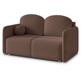 BETTSOFA SUVI II Q Braun Bucle-Stoff mit Schlaffunktion