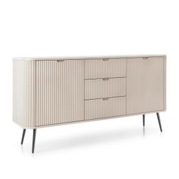 SIDEBOARD ZENZERO 168/87/39 cm mit 3 Schubladen 2 T&uuml;ren Kaschmir