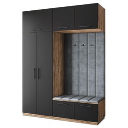 GARDEROBENSCHRANK REMA 180/240/60 cm Modern Garderobe-Set Eiche Lefkas