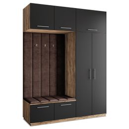 GARDEROBENSCHRANK REMA 180/240/60 cm Modern Garderobe-Set Eiche Lefkas