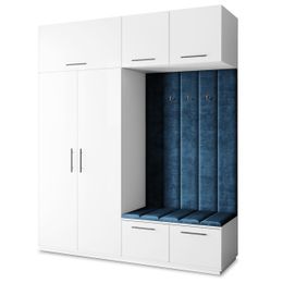 GARDEROBENSCHRANK REMA 200/240/60 cm Modern Garderobe-Set Wei&szlig;