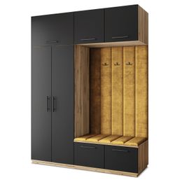 GARDEROBENSCHRANK REMA 180/240/60 cm Modern Garderobe-Set Eiche Wotan