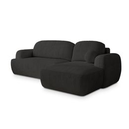 ECKSOFA MODENZA P R-S Schwarz Kordstoff mit Schlaffunktion