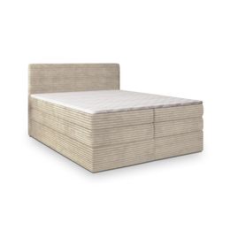 BOXSPRINGBETT LUNERA 180x200 cm mit Matratze und Topper - Creme