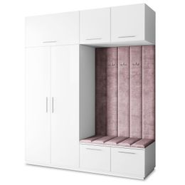 GARDEROBENSCHRANK REMA 200/240/60 cm Modern Garderobe-Set Wei&szlig;