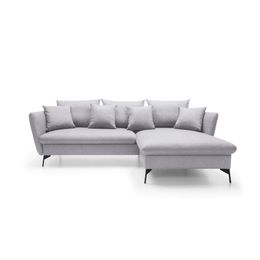 ECKSOFA FERRO Grau Geflochtener Stoff mit Schlaffunktion