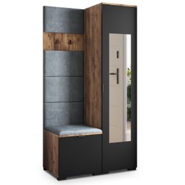 GARDEROBENSCHRANK VIRA 95/181/51 cm Modern Garderobe-Set Eiche Lefkas