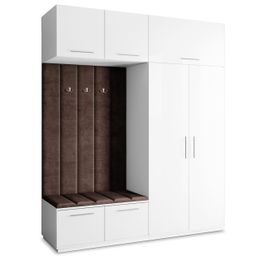GARDEROBENSCHRANK REMA 200/240/60 cm Modern Garderobe-Set Wei&szlig;