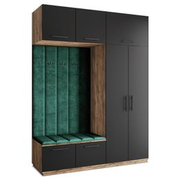 GARDEROBENSCHRANK REMA 180/240/60 cm Modern Garderobe-Set Eiche Lefkas